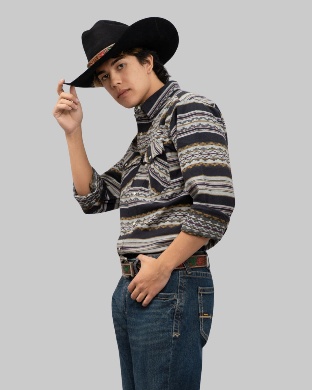 Outback King | Men's Frontier Shirt | Inca Black/Gold