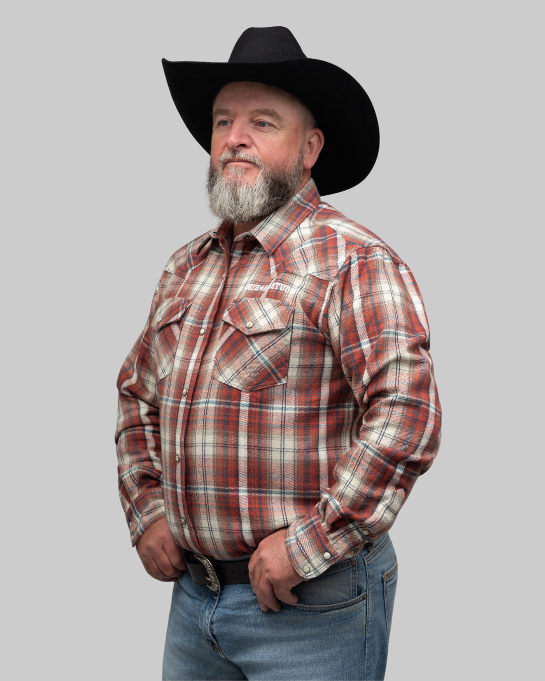 Outback King | Men's Legend Logo Shirt | Red/Blue Check