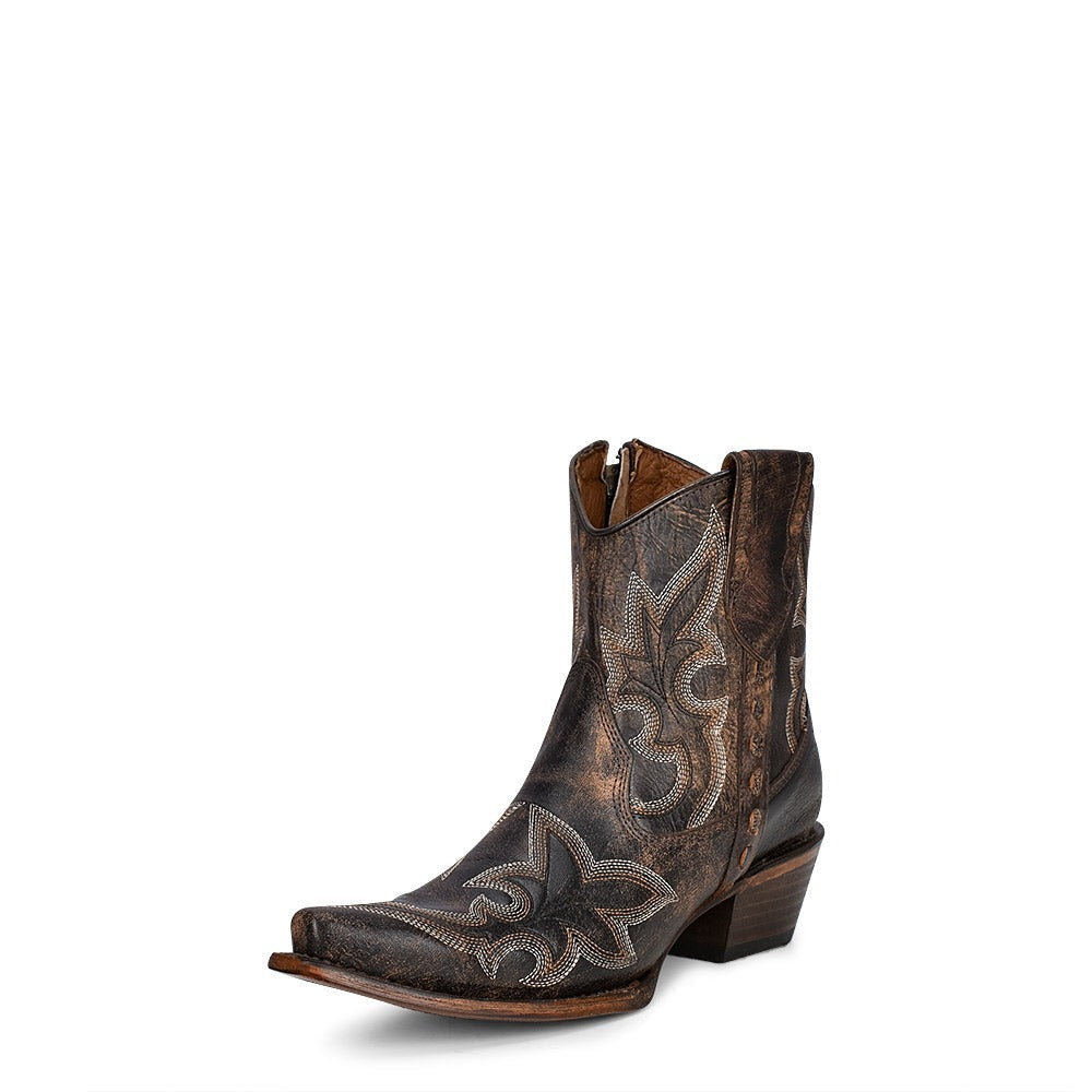 Circle G | Embroidery & Zipper| Shortie | Black/Brown